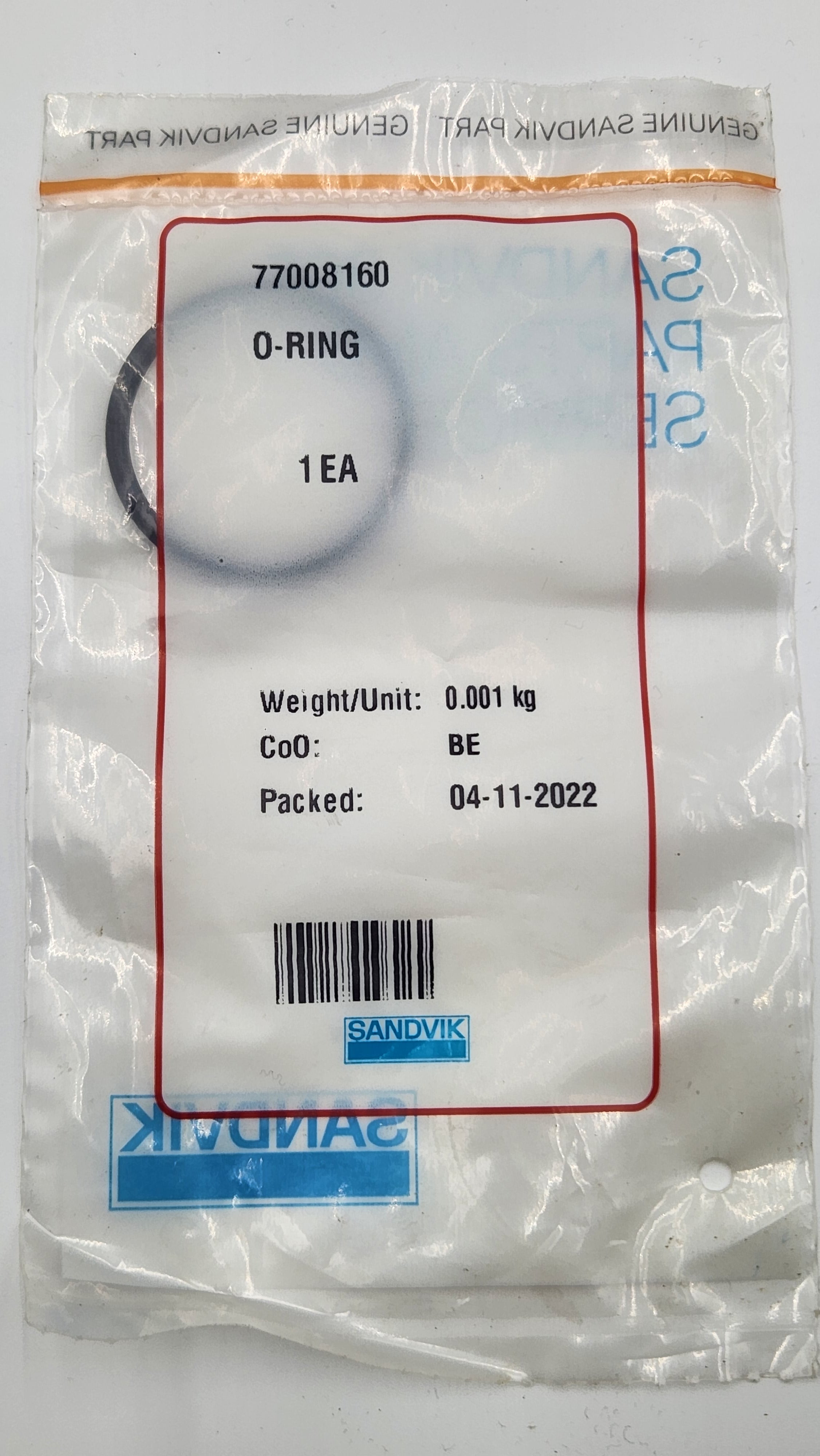 Sello O-Ring Sandvik 77008160 - Anillos y Sellos – SEYPROMI